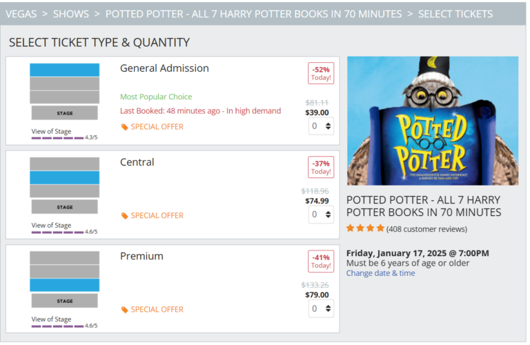Potted Potter Show Vegas: Reviews, Showtimes & Best seats